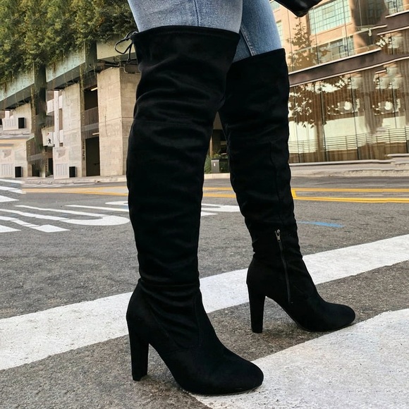 Luxe | Shoes | Sexy Black Over Knee Thigh High Boots 6w | Poshmark